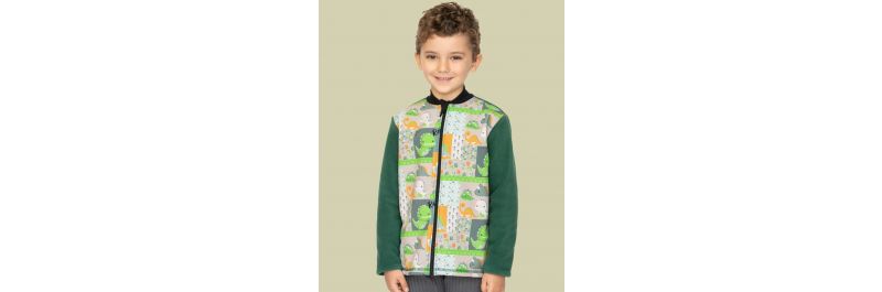 Polar Fleece And Softshell Smiley Dino Jacket
